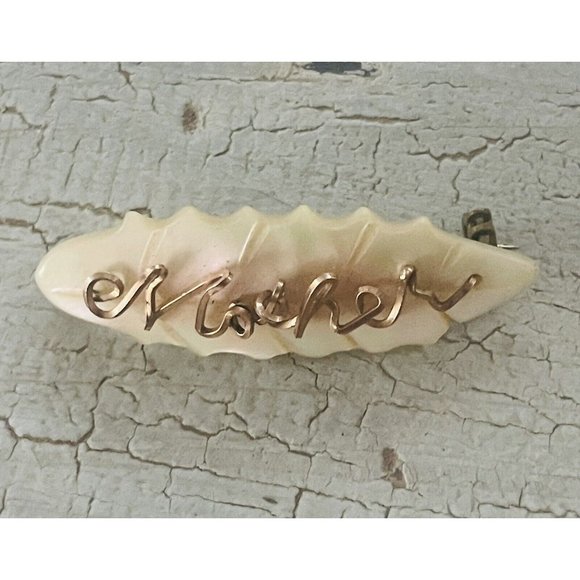 Estate | Jewelry | Vintage Carved Mother Of Pearl Shell Hulda Gold Tone ...